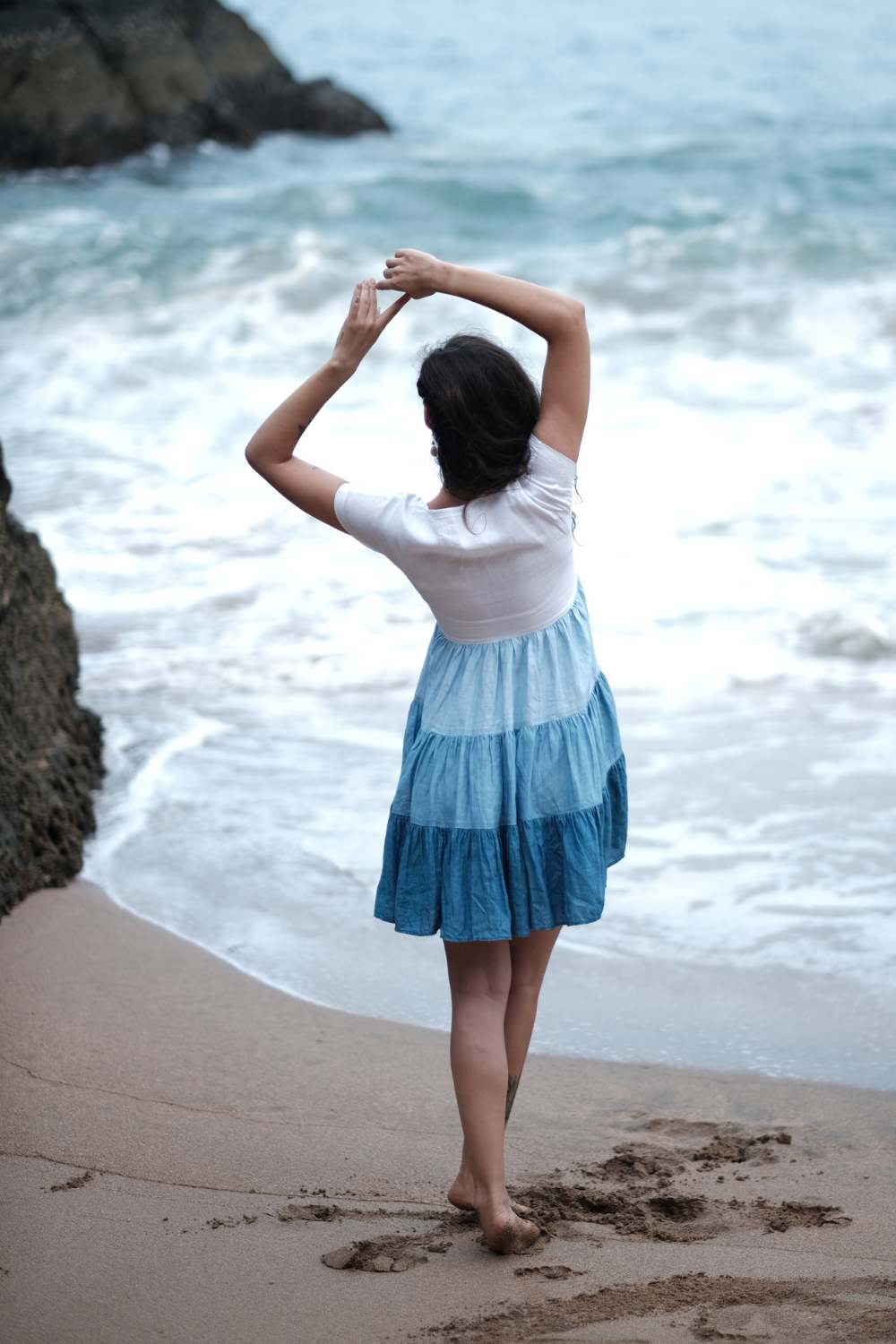 Blue Frost Tiered Dress - Sustainable, Eco-Friendly, Organic Hemp ...